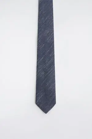 Cos Denim-effect Silk-cotton Tie - Blue