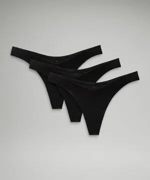 Lululemon Wundermost Ultra-soft Nulu Dipped-waist Thong Underwear - Black