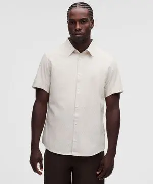 Lululemon Airing Easy Short-sleeve Shirt - Grid Drift White Multi