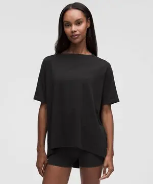 Lululemon Back In Action Organic Cotton-blend T-shirt - Black
