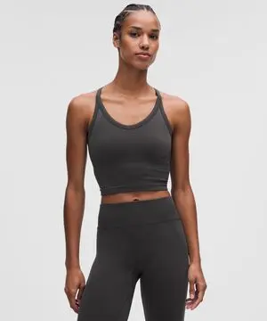 Lululemon Get Low Cross-back Training Tank Top Black/graphite Grey