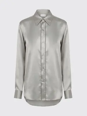 Dries Van Noten Classic Silk Shirt With French Collar And Curved Hem
