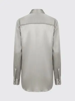 Dries Van Noten Classic Silk Shirt With French Collar And Curved Hem