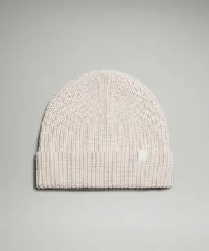 Lululemon Close-fit Wool-blend Ribbed Knit Beanie - Heathered Bone