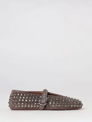 Alaïa Suede Mary Jane Ballet Flats With Rhinestone Application
