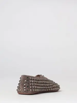 Alaïa Suede Mary Jane Ballet Flats With Rhinestone Application