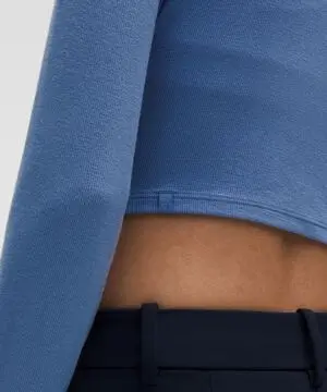 Lululemon Hold Tight Straight-hem Cropped Long-sleeve Shirt - Prep Blue