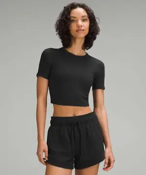 Lululemon Hold Tight Straight-hem Cropped T-shirt - Black