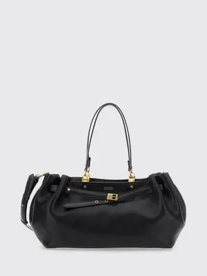 Balenciaga Medium Fan Tote Bag In Leather With Double Handle - Black