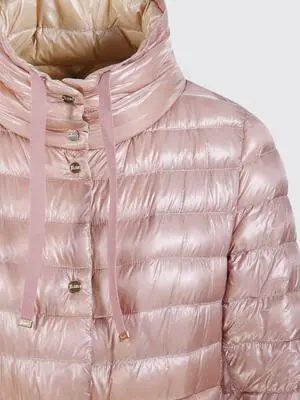Herno Short Quilted Nylon Down Jacket With Funnel Neck
