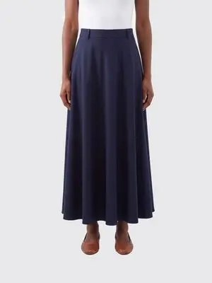 Herno High-waisted Flared Crêpe Midi Skirt With Belt Loops