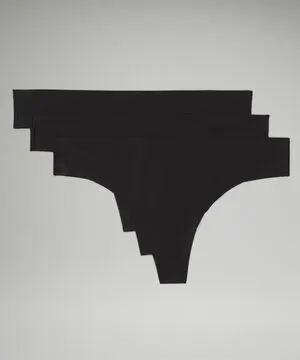 Lululemon Invisiwear Mid-rise Thong Underwear Black