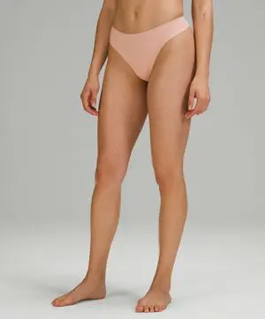 Lululemon Invisiwear Mid-rise Thong Underwear - Misty Shell