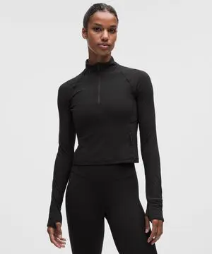 Lululemon It's Rulu Cropped Half Zip - Black