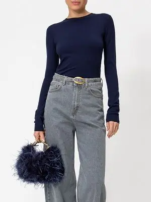 TWINSET Slim Fit Crewneck Long-sleeved Jumper In Viscose Blend
