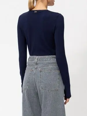 TWINSET Slim Fit Crewneck Long-sleeved Jumper In Viscose Blend
