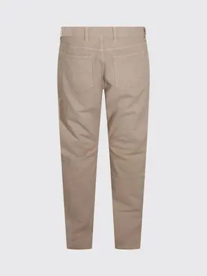 Eleventy Slim Fit Linen And Cotton Blend Trousers With Drawstring Waist