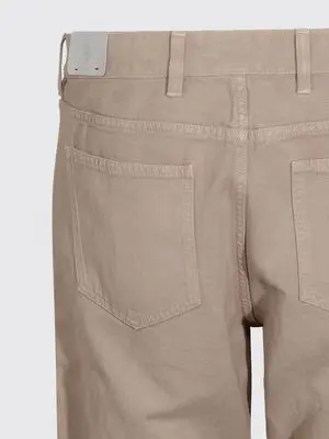 Eleventy Slim Fit Linen And Cotton Blend Trousers With Drawstring Waist