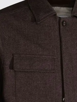 Eleventy Wool, Cotton And Cashmere Blend Shirt Jacket With Flap Pockets