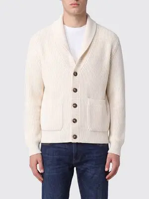 Eleventy Shawl-collar Wool Cardigan With Patch Pockets - Ivory