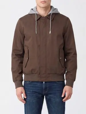 Eleventy Pure Silk Bomber Jacket With Hood And Concealed Closure