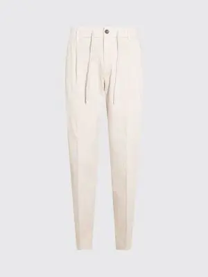 Eleventy Slim-fit Stretch-cotton Drawstring Trousers - Sand