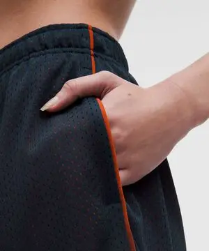 Lululemon Double-layered Mesh Mid-rise Short 5 - True Navy/autumn Rust