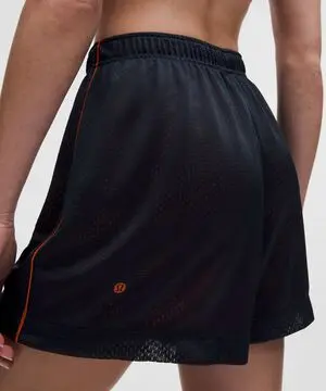 Lululemon Double-layered Mesh Mid-rise Short 5 - True Navy/autumn Rust