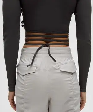 Lululemon Logo Bead Ribbed Waist-tie Long-sleeve Shirt - Graphite Grey