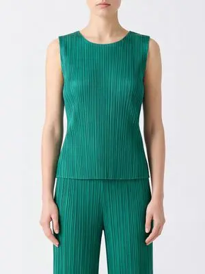 Issey Miyake Pleated Off-the-shoulder Top With Lace Inserts By