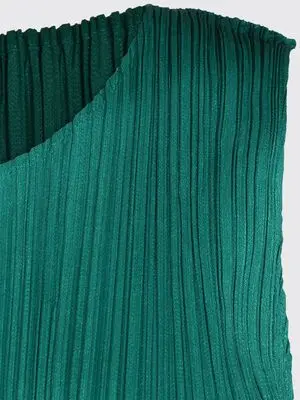 Issey Miyake Pleated Off-the-shoulder Top With Lace Inserts By