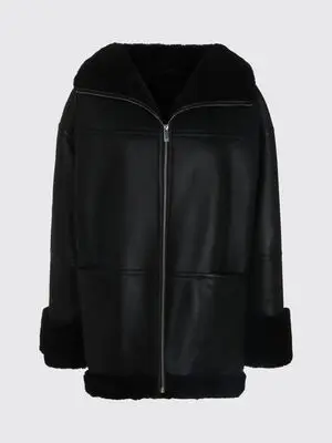 TOTEME Single-breasted Shearling Jacket With Wide Collar And Zip Closure By