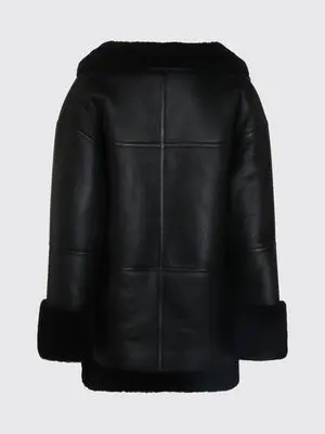 TOTEME Single-breasted Shearling Jacket With Wide Collar And Zip Closure By