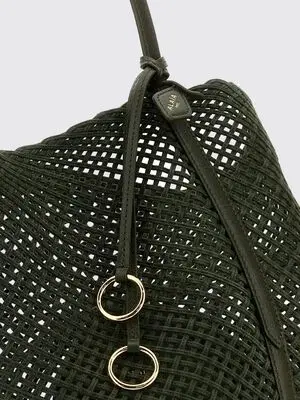 Alaïa Hip Perforated Suede Leather Bucket Bag