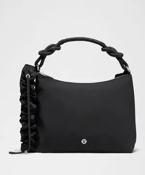 Lululemon Convertible Ruched Strap Crossbody Bag 6.5l - Black/black/silver