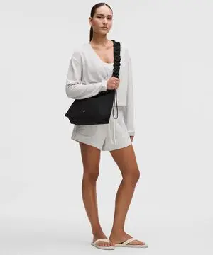 Lululemon Convertible Ruched Strap Crossbody Bag 6.5l - Black/black/silver