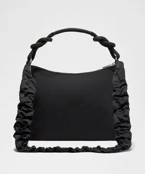 Lululemon Convertible Ruched Strap Crossbody Bag 6.5l - Black/black/silver
