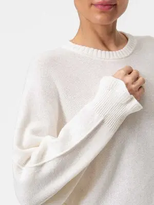 TWINSET Crewneck Jumper In Wool And Cotton Blend With Dropped Shoulders