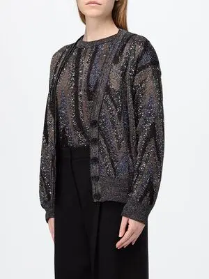 Missoni Zig-zag Lurex Cardigan With A V-neck And Button Closure