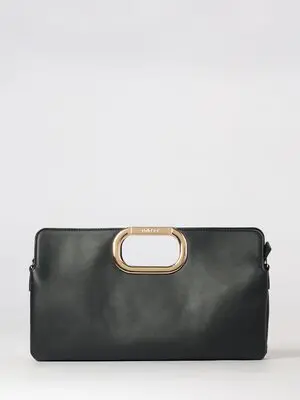 TWINSET Faux Leather Clutch With Rigid Handle And Shoulder Strap - Black