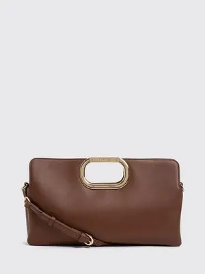 TWINSET Faux Leather Clutch With Rigid Handle And Shoulder Strap