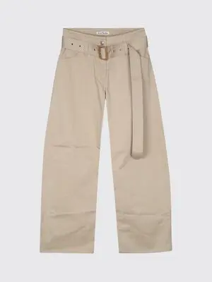 Acne Studios High-waisted Wide Leg Trousers In Organic Cotton With Five Pockets