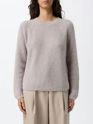 Herno Long-sleeved Crewneck Jumper In A Mohair And Wool Blend - Cream