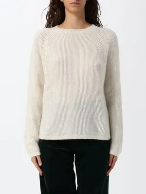 Herno Long-sleeved Crewneck Jumper In A Mohair And Wool Blend - White