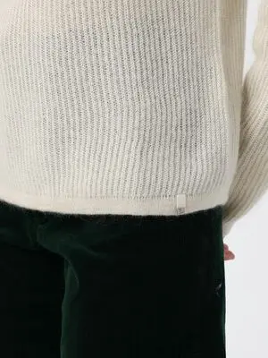 Herno Long-sleeved Crewneck Jumper In A Mohair And Wool Blend - White