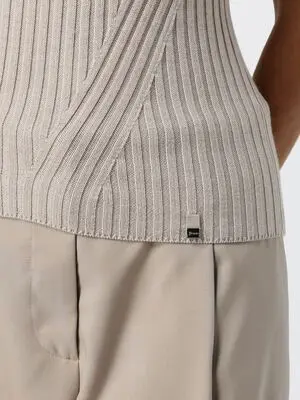 Herno Short-sleeved Slim-fit Turtleneck Jumper In Ribbed Virgin Wool