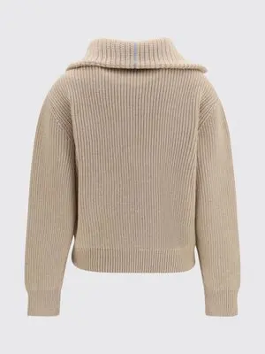 Malo Half-zip Sailor Collar Jumper In Pure Cashmere - Sand