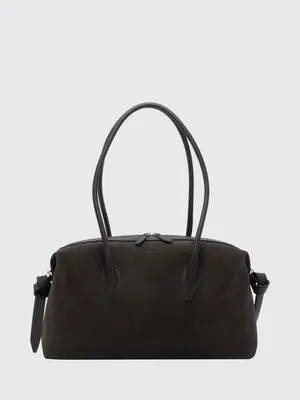 Yuzefi Brioche Suede Calfskin Leather Shoulder Bag With Double Handle