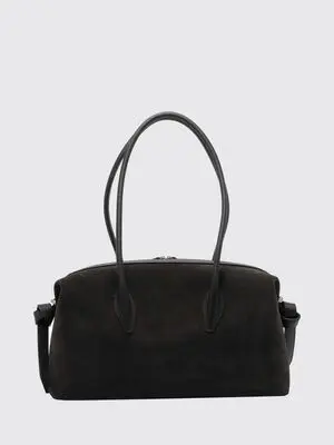 Yuzefi Brioche Suede Calfskin Leather Shoulder Bag With Double Handle
