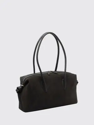 Yuzefi Brioche Suede Calfskin Leather Shoulder Bag With Double Handle